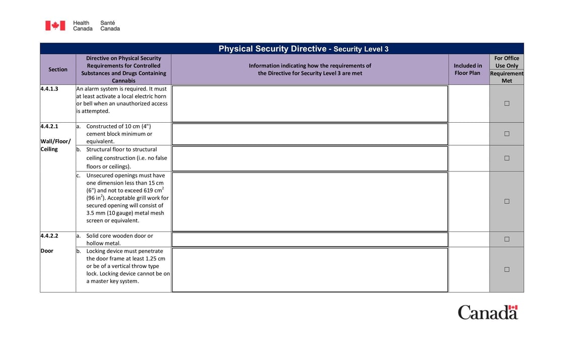 Physical Security Directive - Security Level 3 | Fill and sign online ...