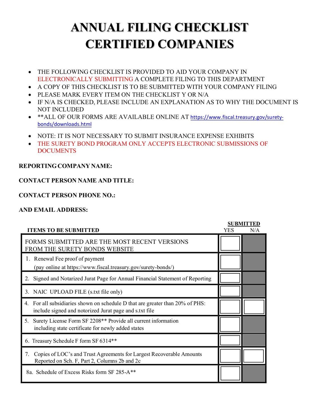 Annual Filing Checklist Certified Companies | Fill and sign online with ...
