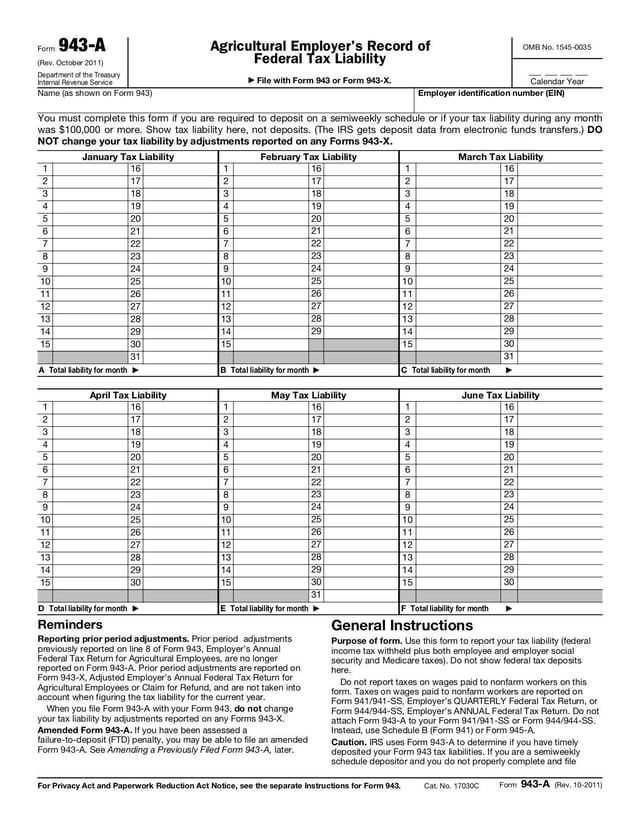 Form 943-A | Fill and sign online with Lumin