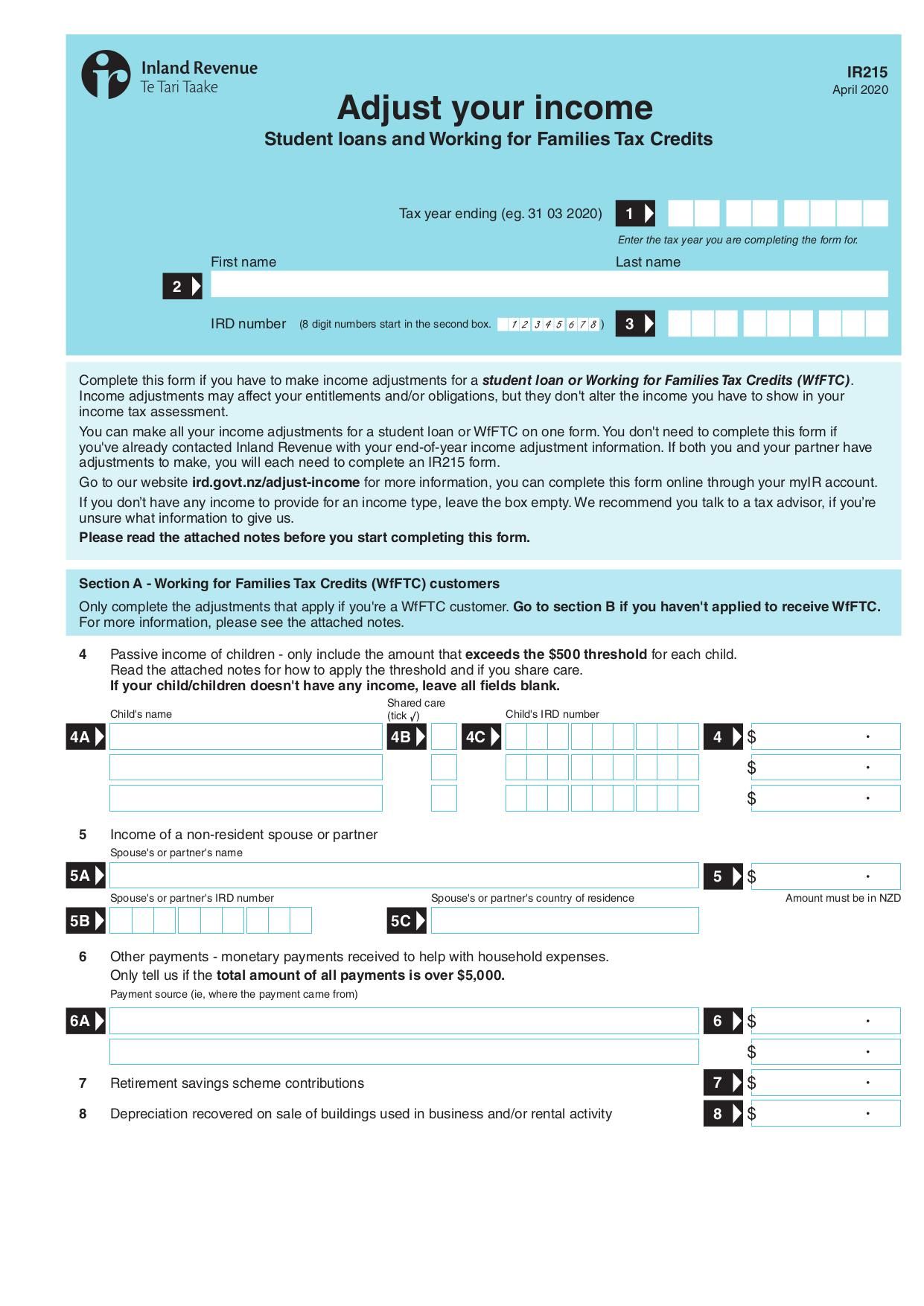 Form IR215 | Fill and sign online with Lumin