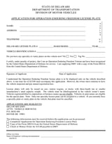 Application for Operation Enduring Freedom License Plate | Fill and ...