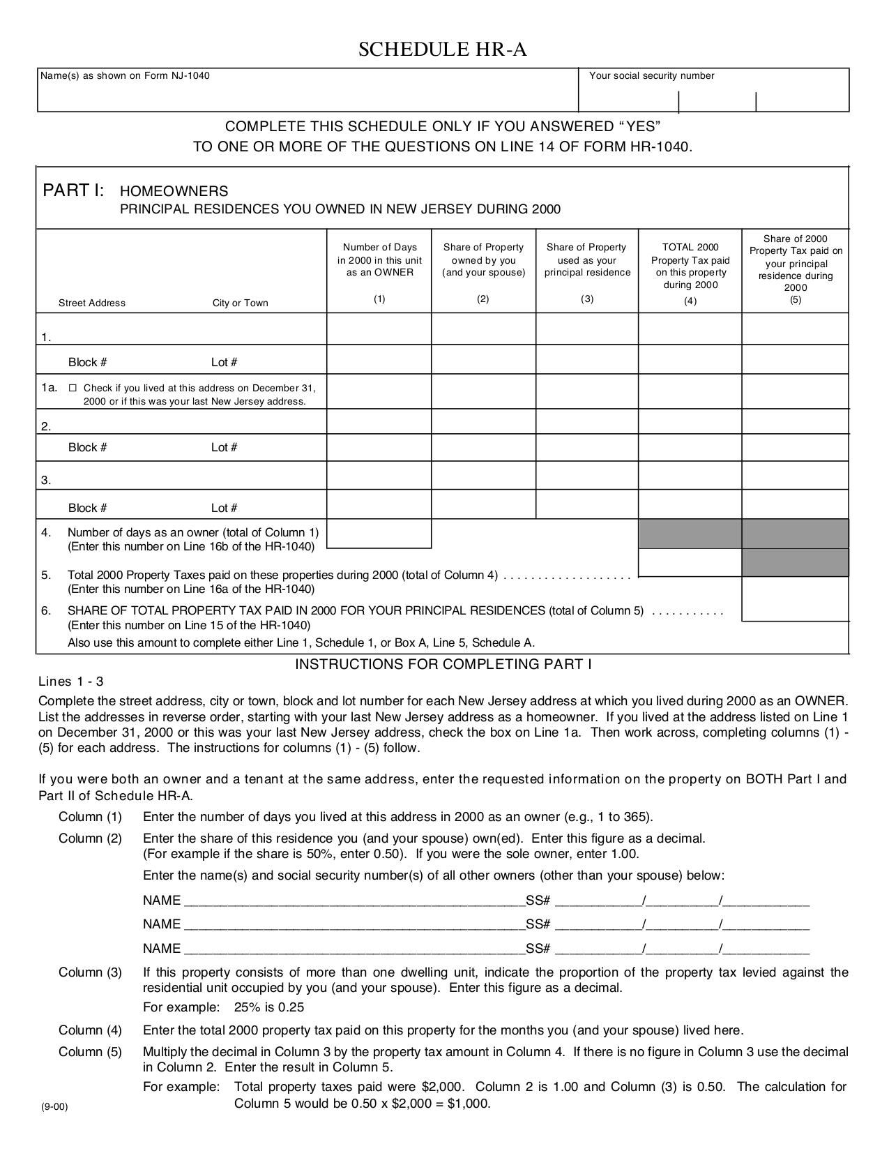 Form Schedule HR-A | Fill online with Lumin