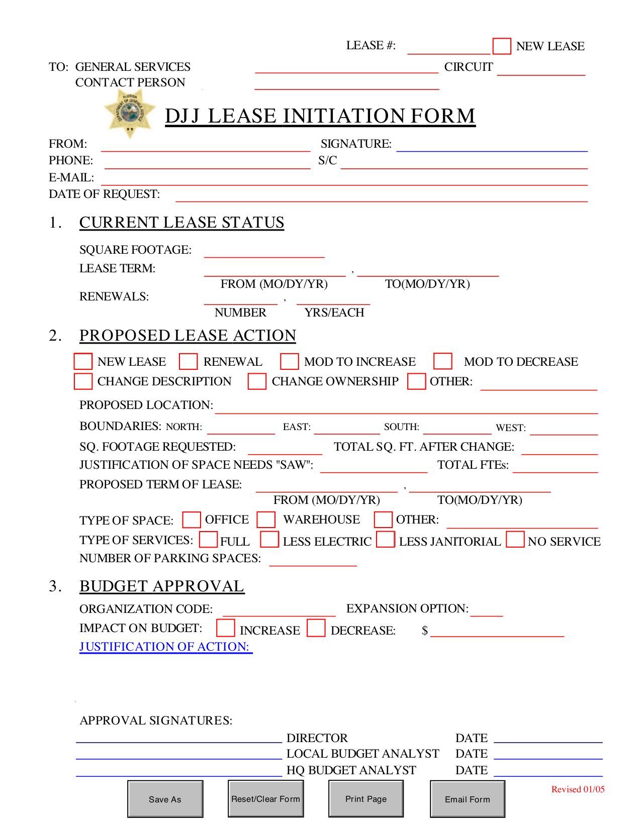 DJJ Lease Initiation Form | Fill and sign online with Lumin