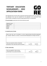 Tertiary Scholarship Application Form GORE District Council | Fill and ...