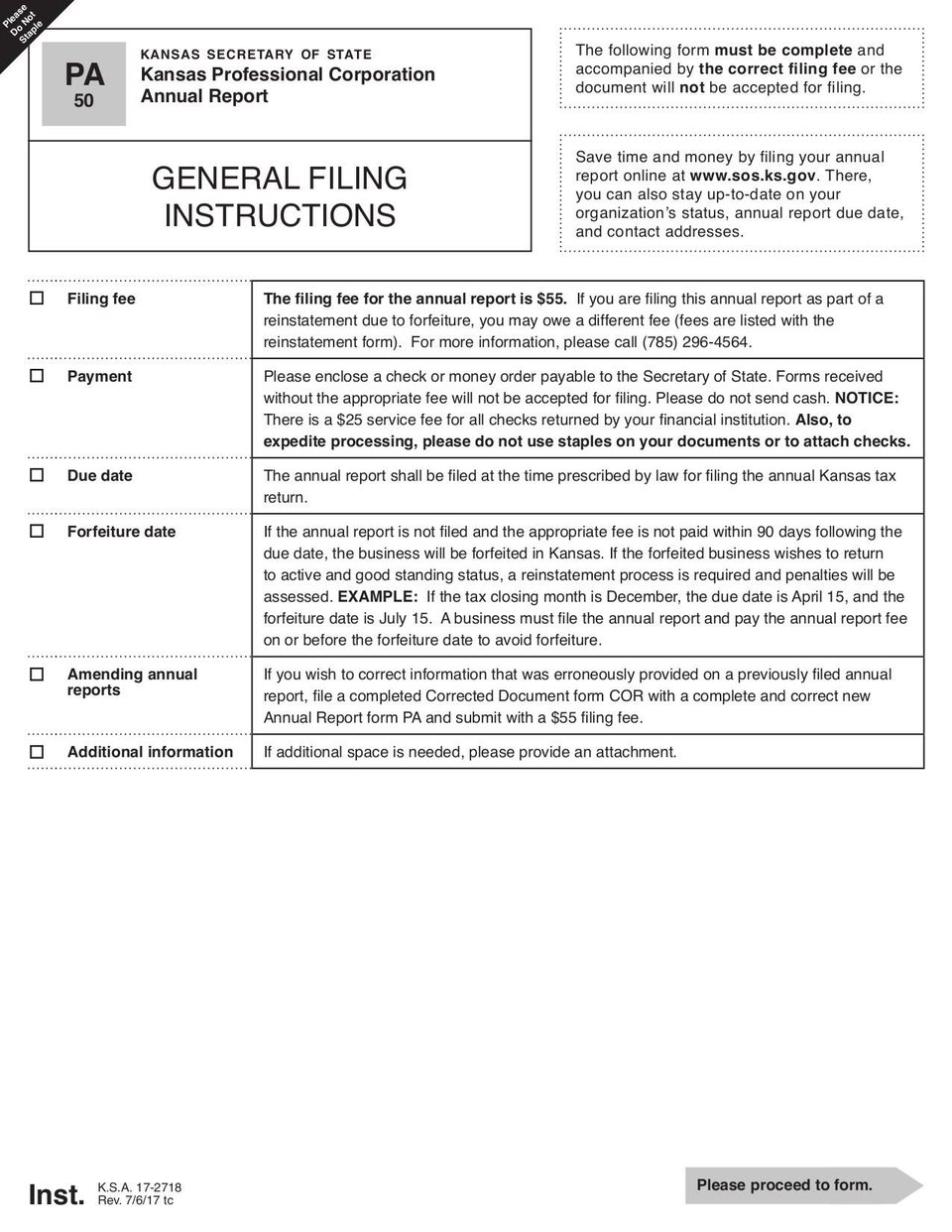 Annual Report Kansas Professional Association | Fill and sign online ...