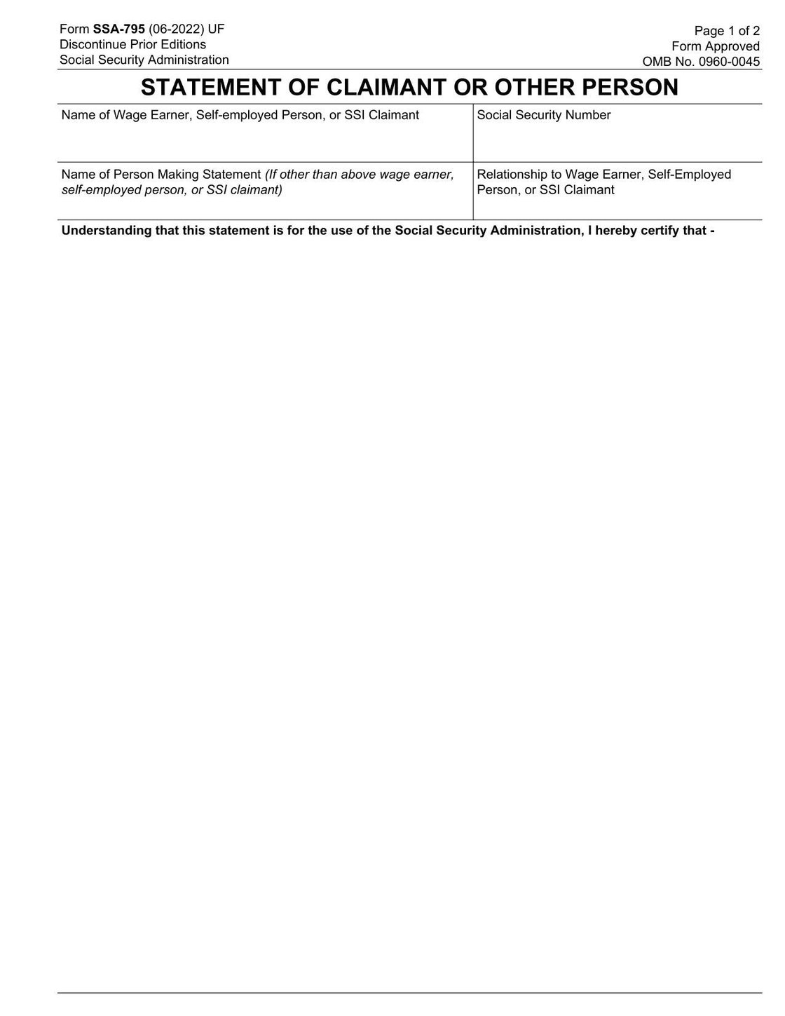 Form SSA-795 | Fill and sign with Lumin