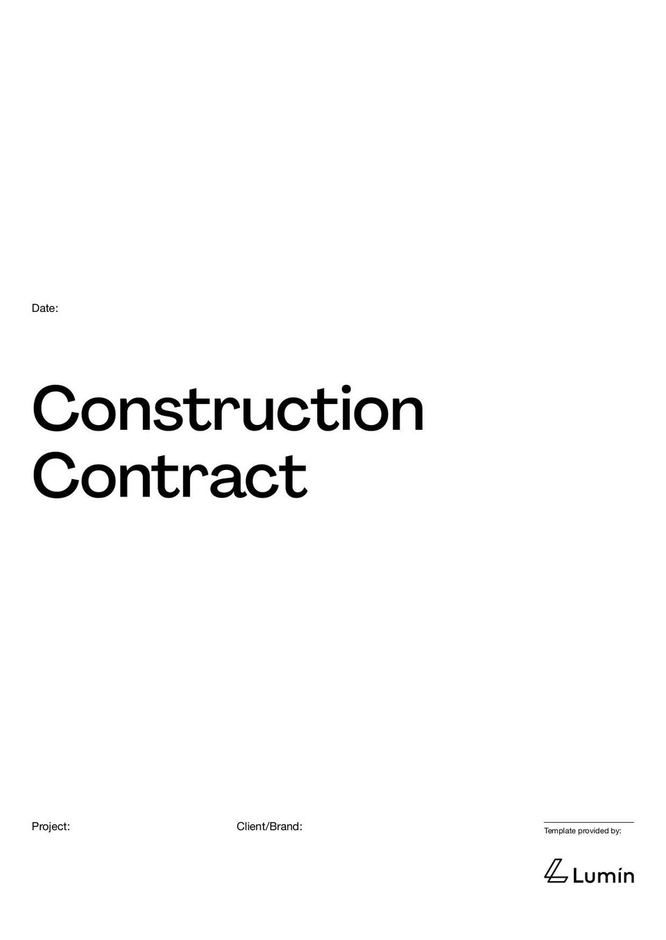 Construction Contract Template | Fill and sign with Lumin