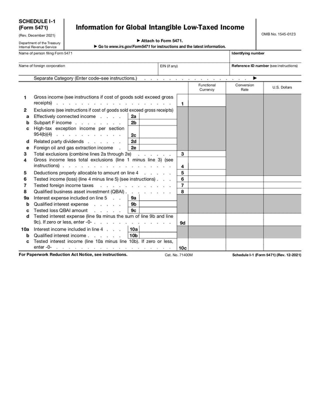 Form 5471 Schedule I-1 | Fill and sign online with Lumin