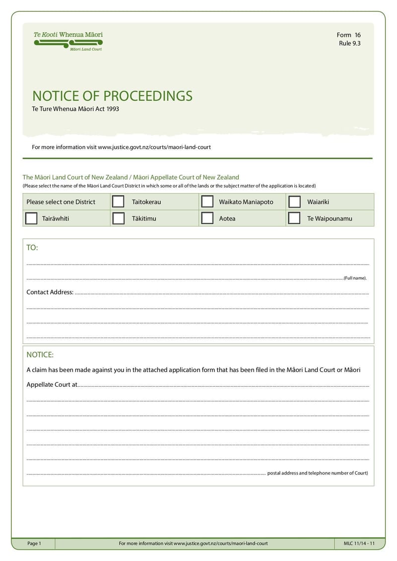 Form 16 Notice of Proceedings | Fill and sign online with Lumin
