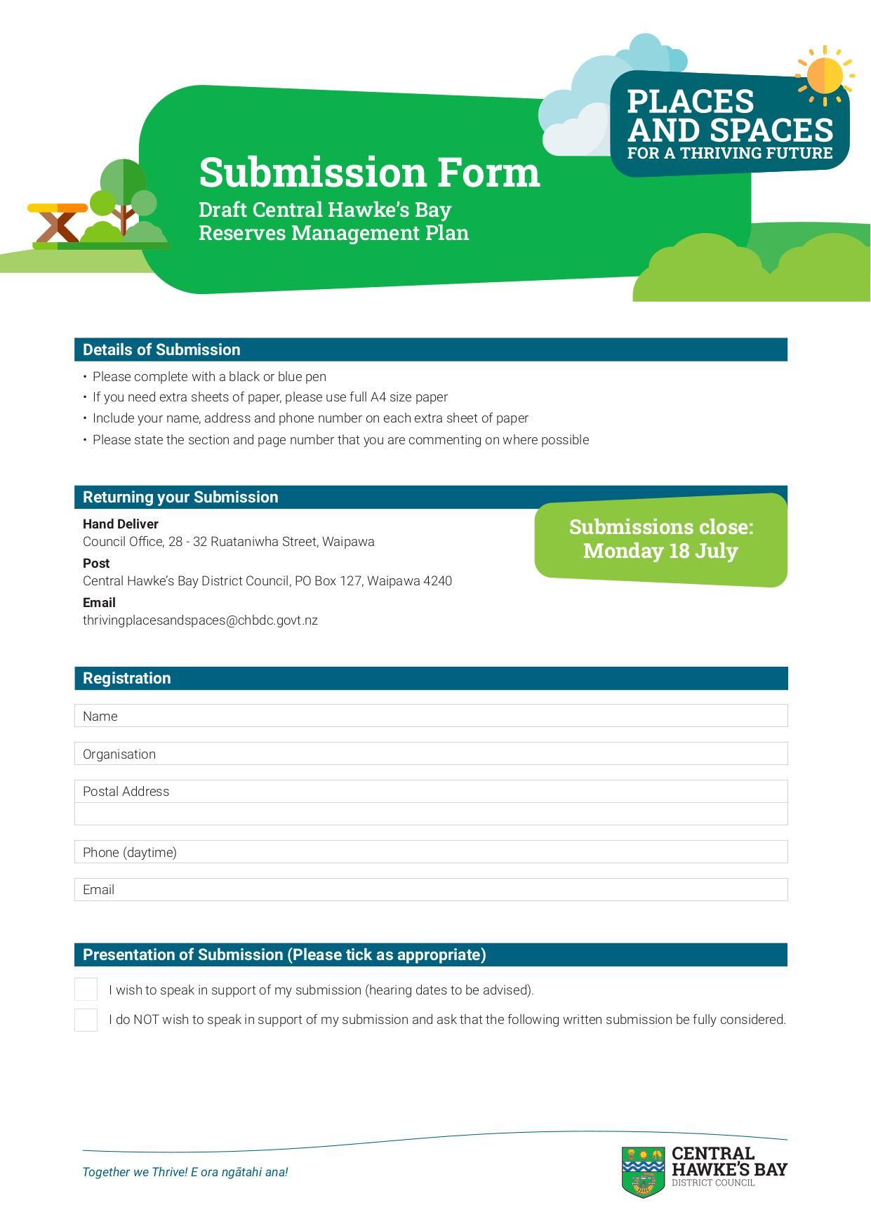 Thriving Places and Spaces Submission Form | Fill and sign online with ...