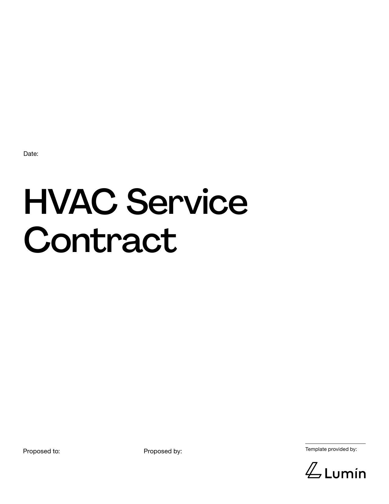 HVAC Service Contract Template | Fill and sign with Lumin