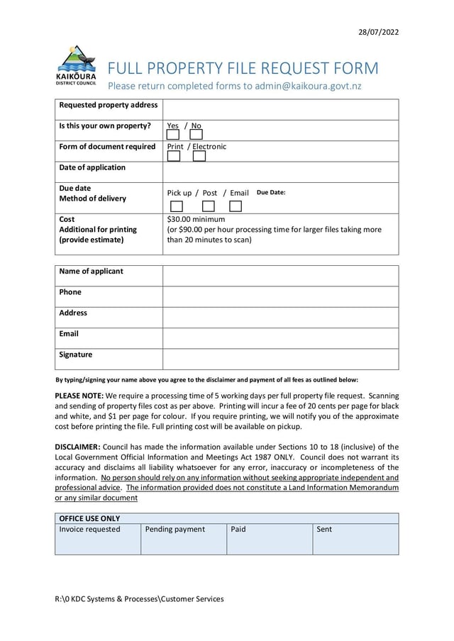 Full Property File Request Form | Fill and sign online with Lumin