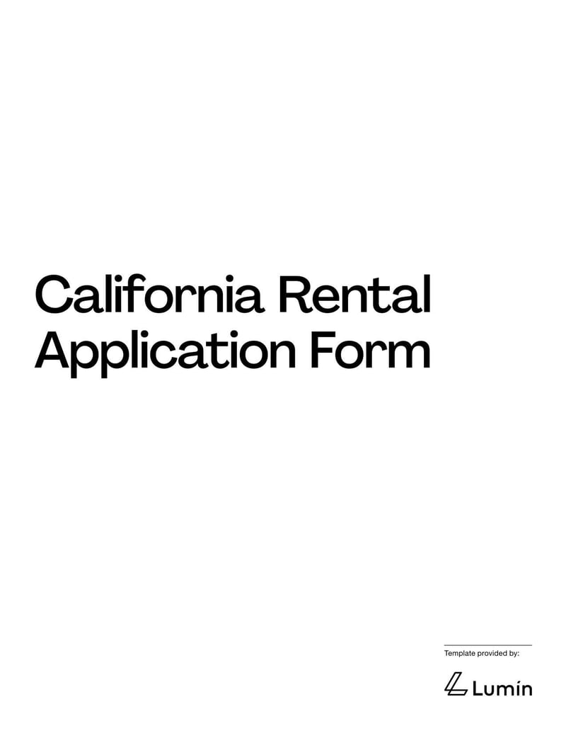 Rental Application Form California Template | Fill and sign with Lumin