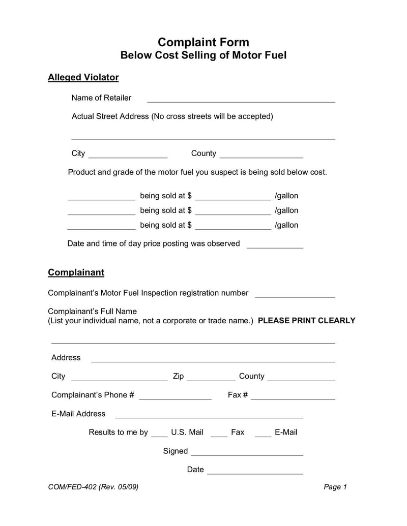 Form COM/FED-402 | Fill and sign online with Lumin