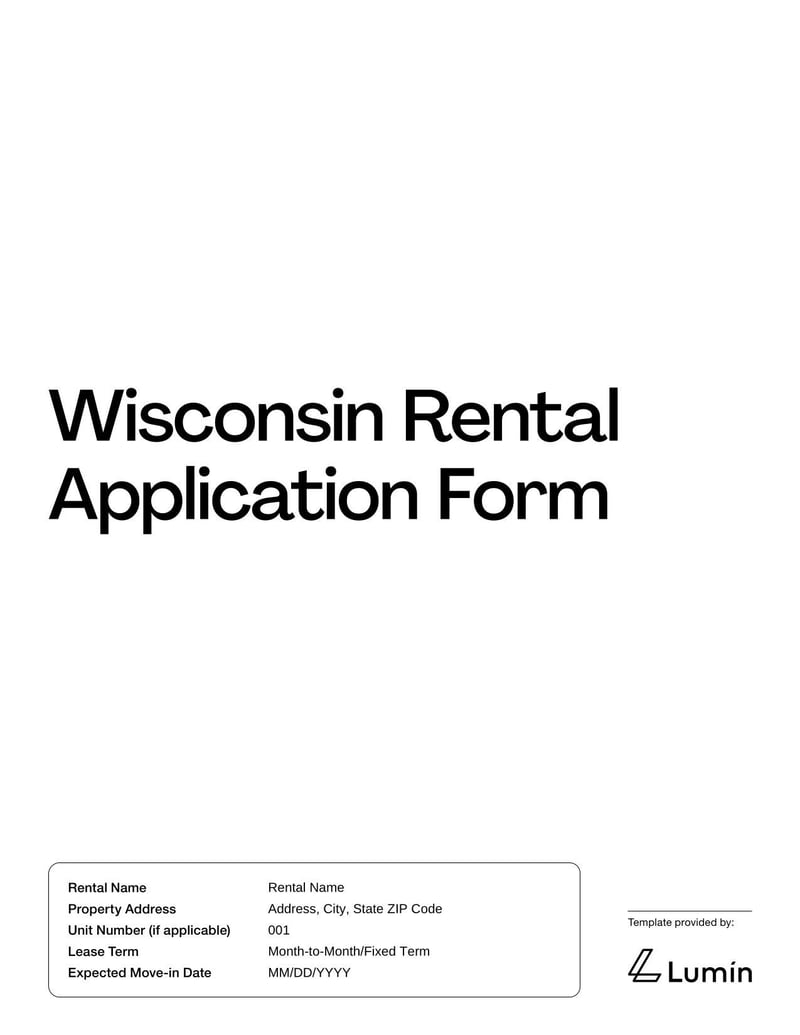 Rental Application Template