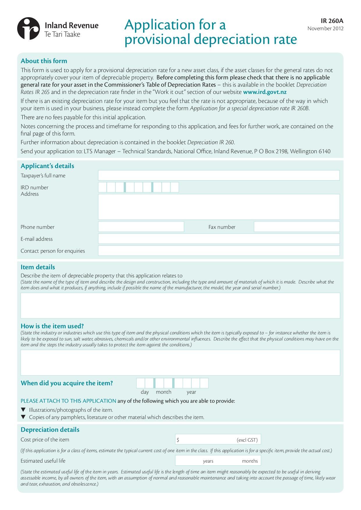 Form IR 260A | Fill and sign online with Lumin