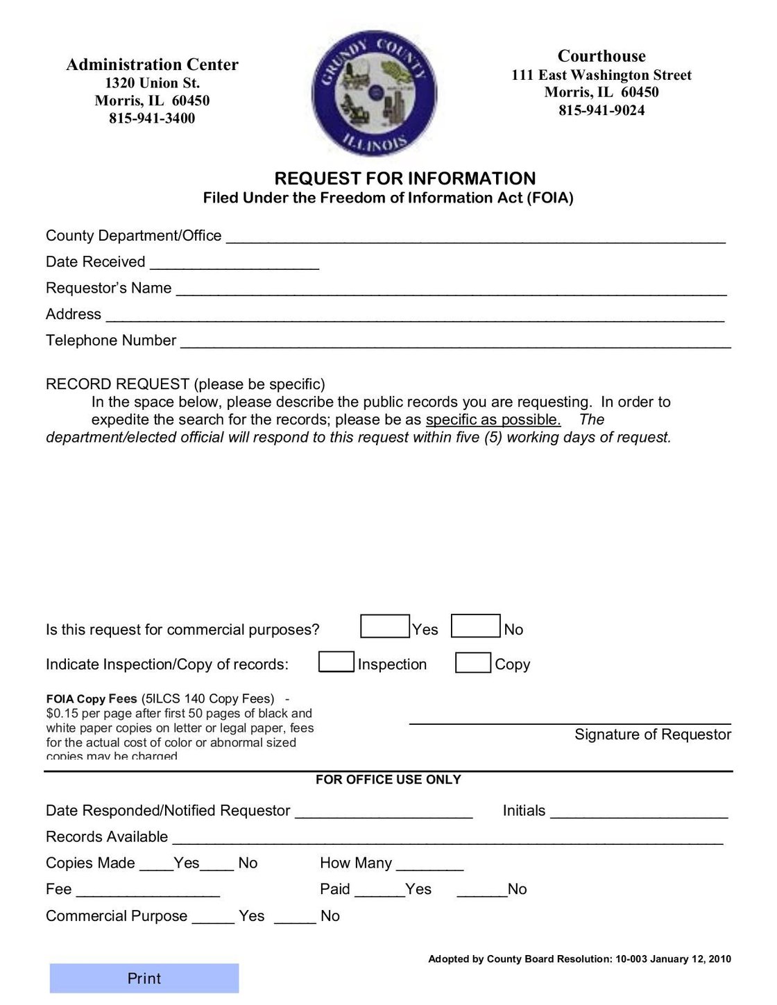 Request for Information Courthouse Administration | Fill and sign ...