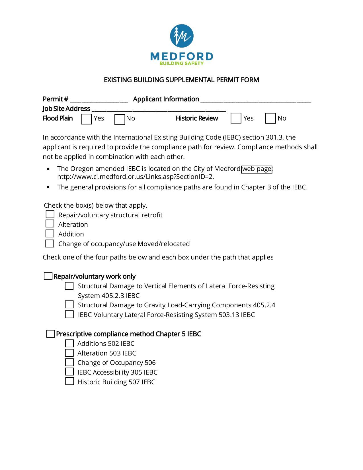 Existing Building Supplemental Form | Fill and sign online with Lumin
