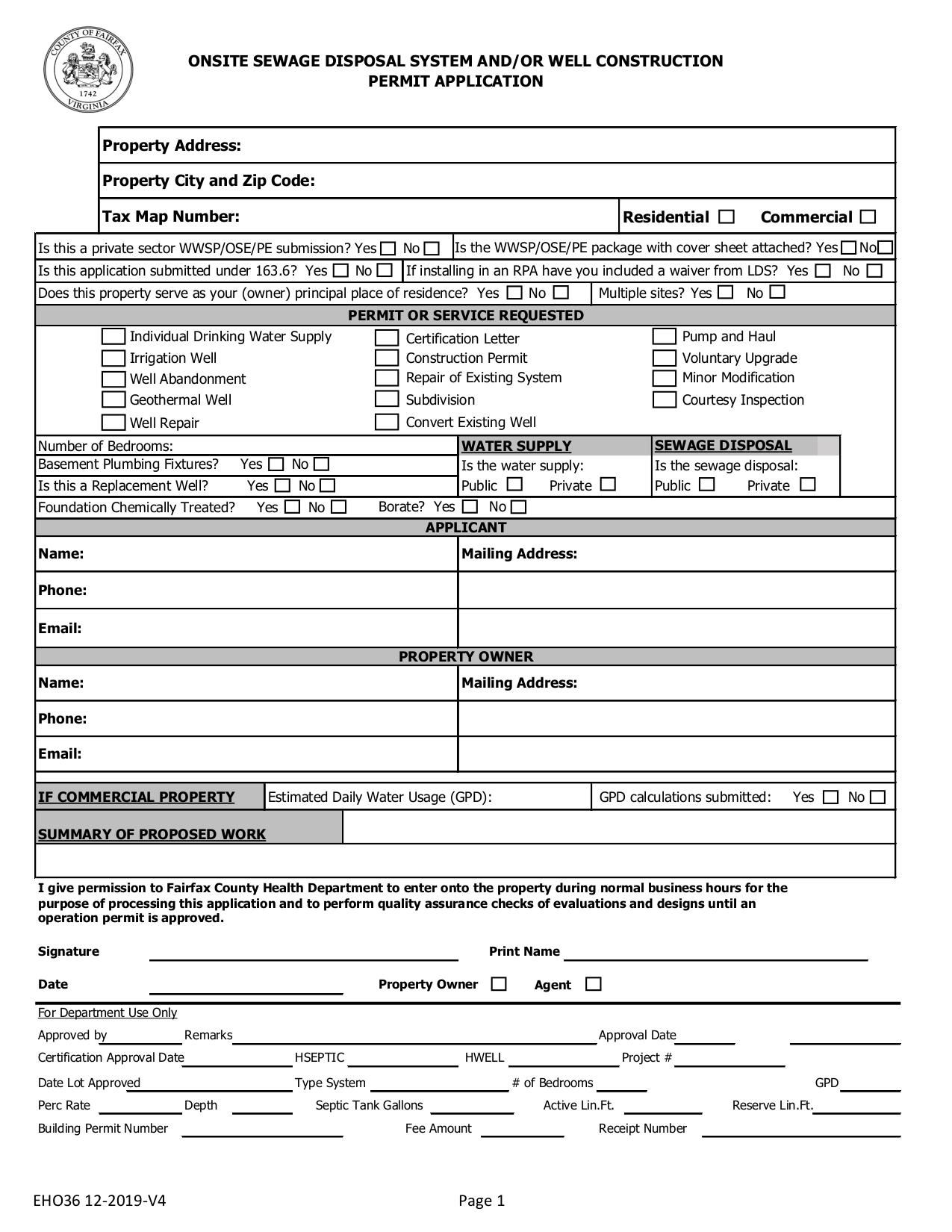 Onsite Well Septic Permit Application | Fill and sign online with Lumin