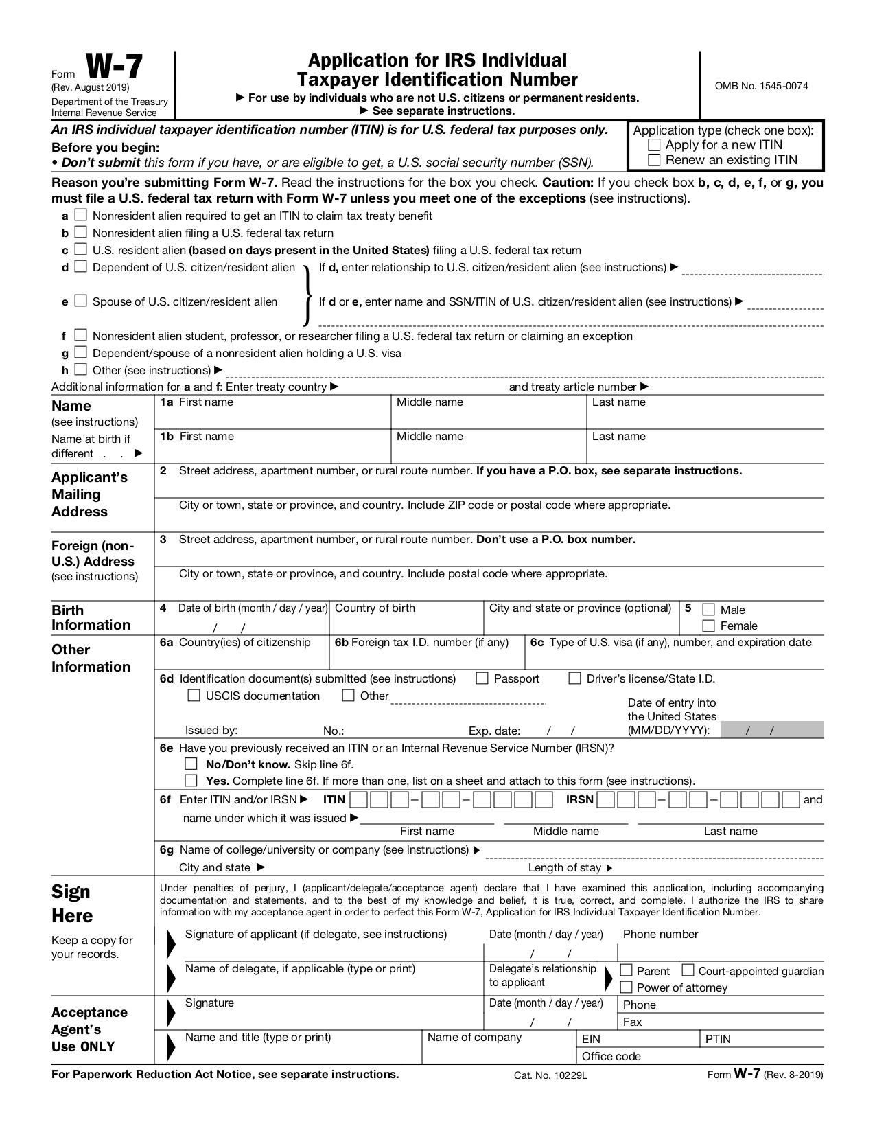 Form W-7 | Fill and sign online with Lumin