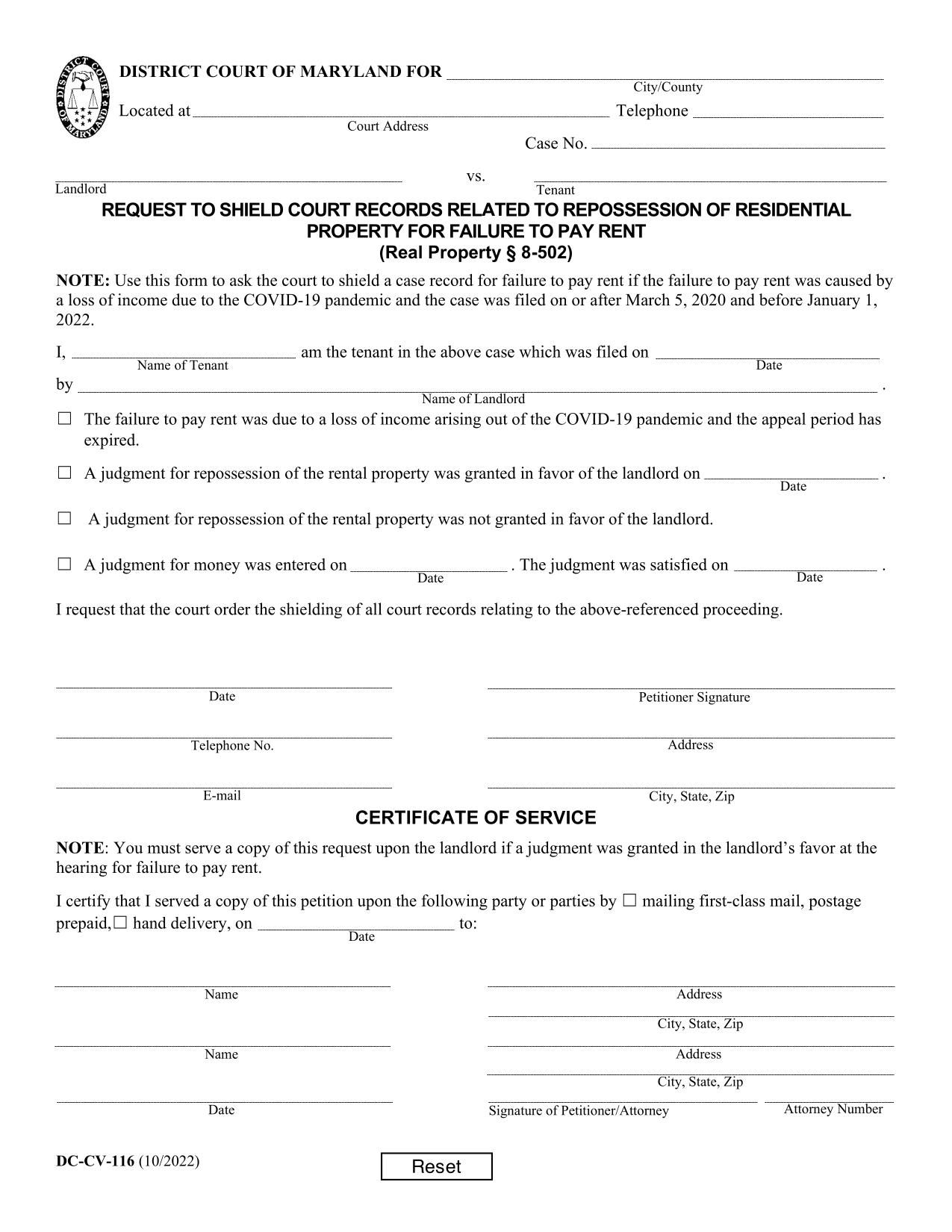 Form DC-CV-116 | Fill and sign with Lumin