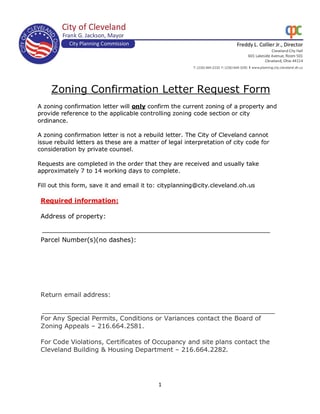 Zoning Confirmation Letter Request Form | Fill and sign online with Lumin