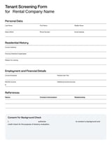 Tenant Screening Form Template | Fill and sign with Lumin