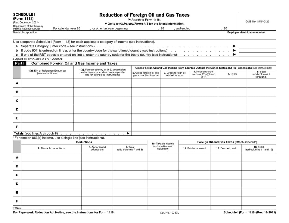 Schedule I (Form 1118) | Fill and sign online with Lumin