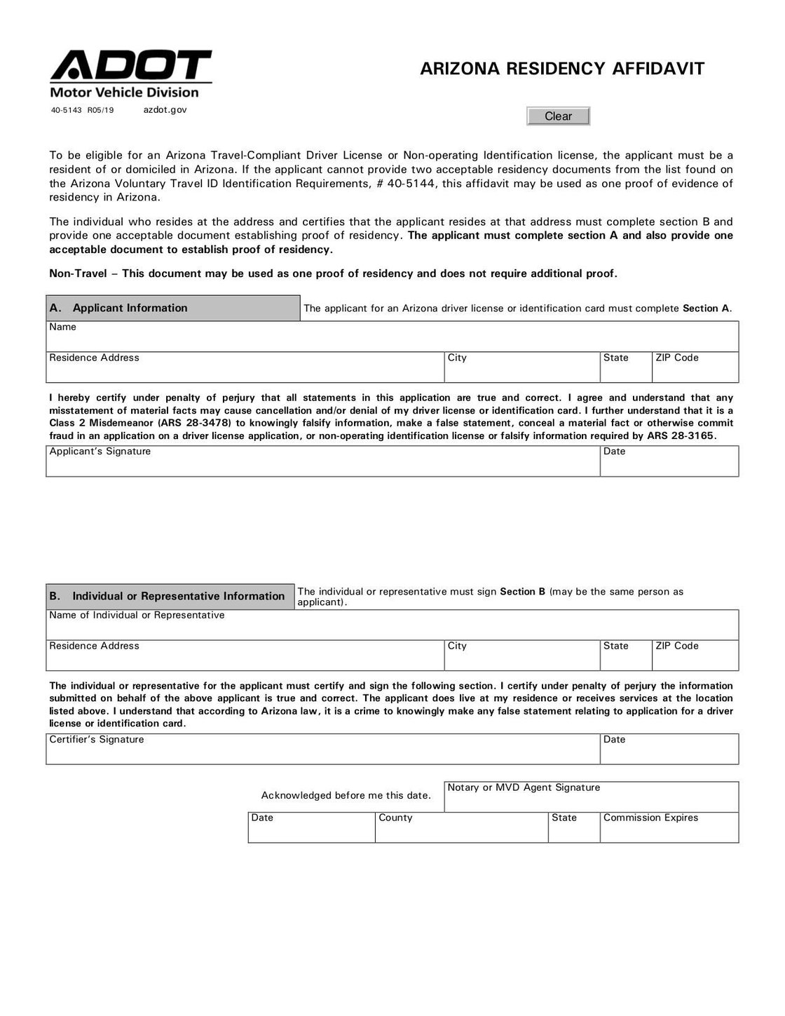 Arizona Residency Affidavit | Fill and sign online with Lumin