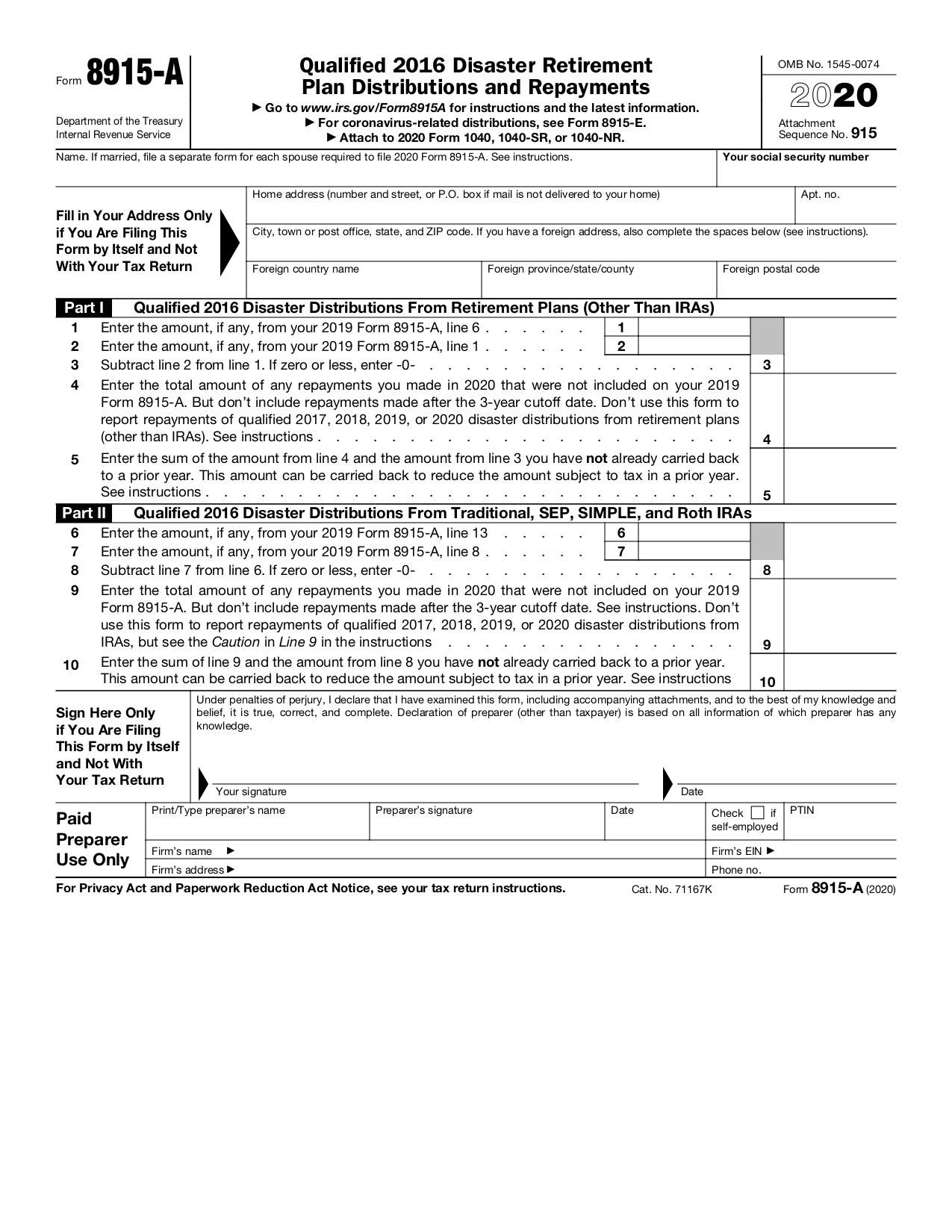 Form 8915-A | Fill and sign online with Lumin