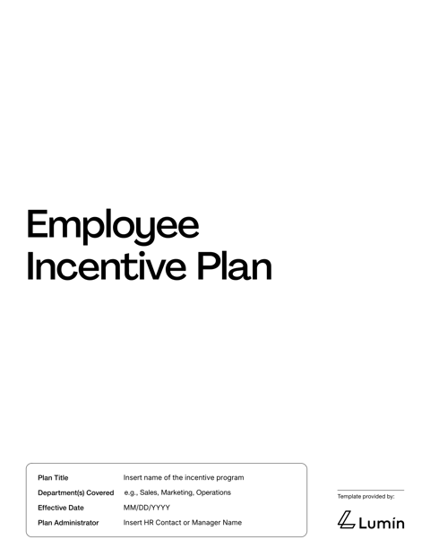 Employee Incentive Plan Template | Fill and sign with Lumin