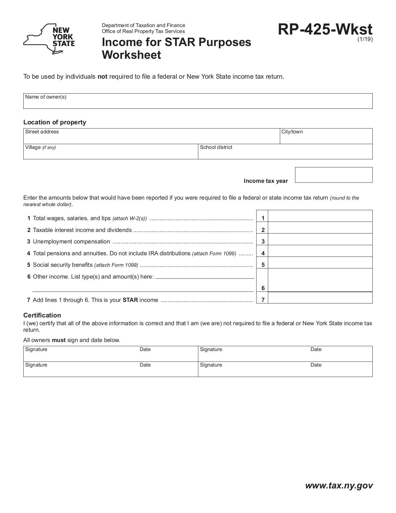 Form RP-425-Wkst | Fill and sign online with Lumin