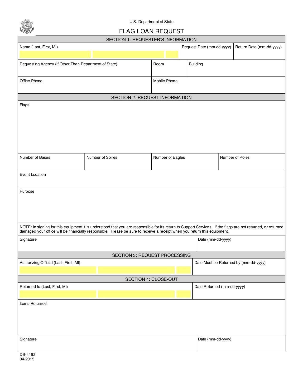 Flag Loan Request | Fill and sign online with Lumin