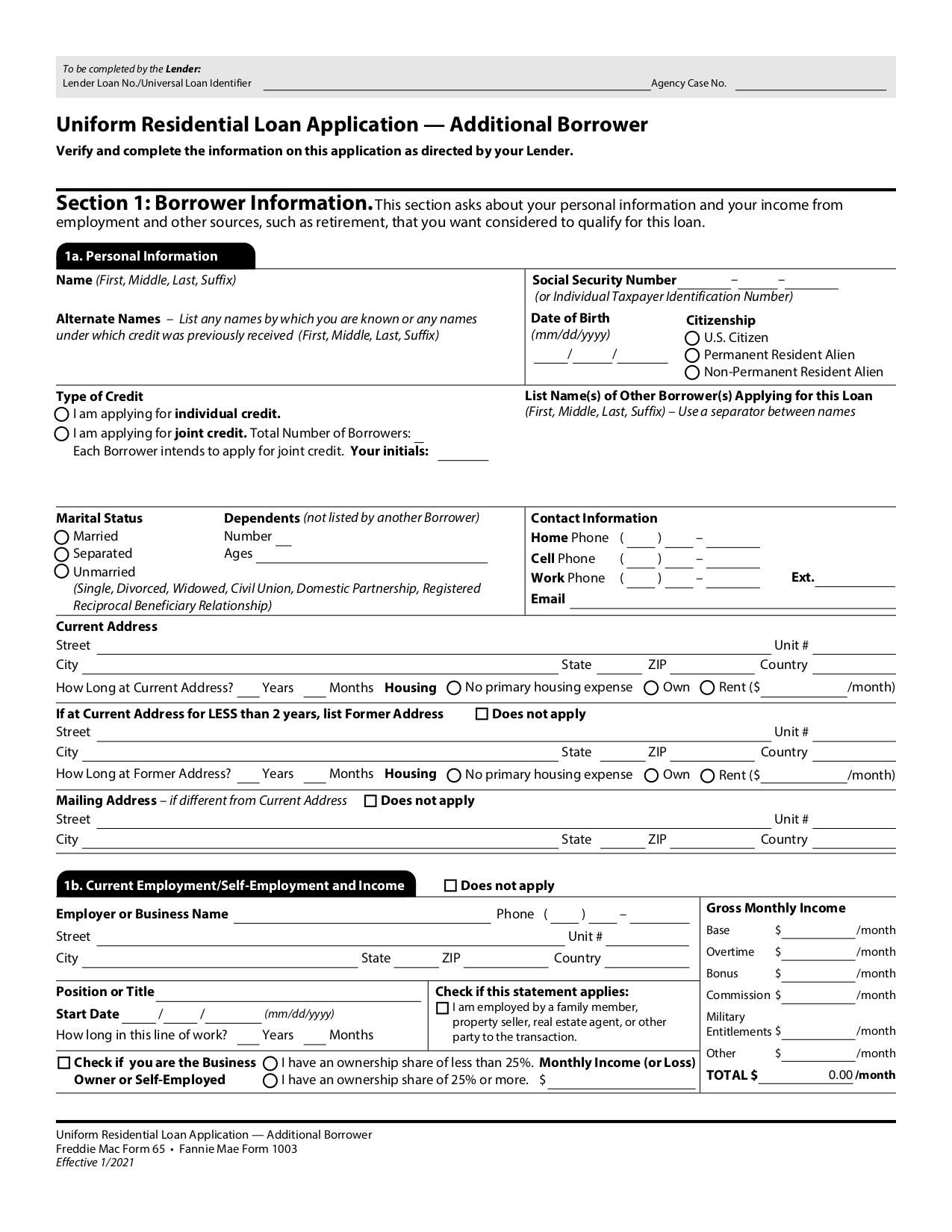 Uniform Residential Loan Application | Fill and sign online with Lumin