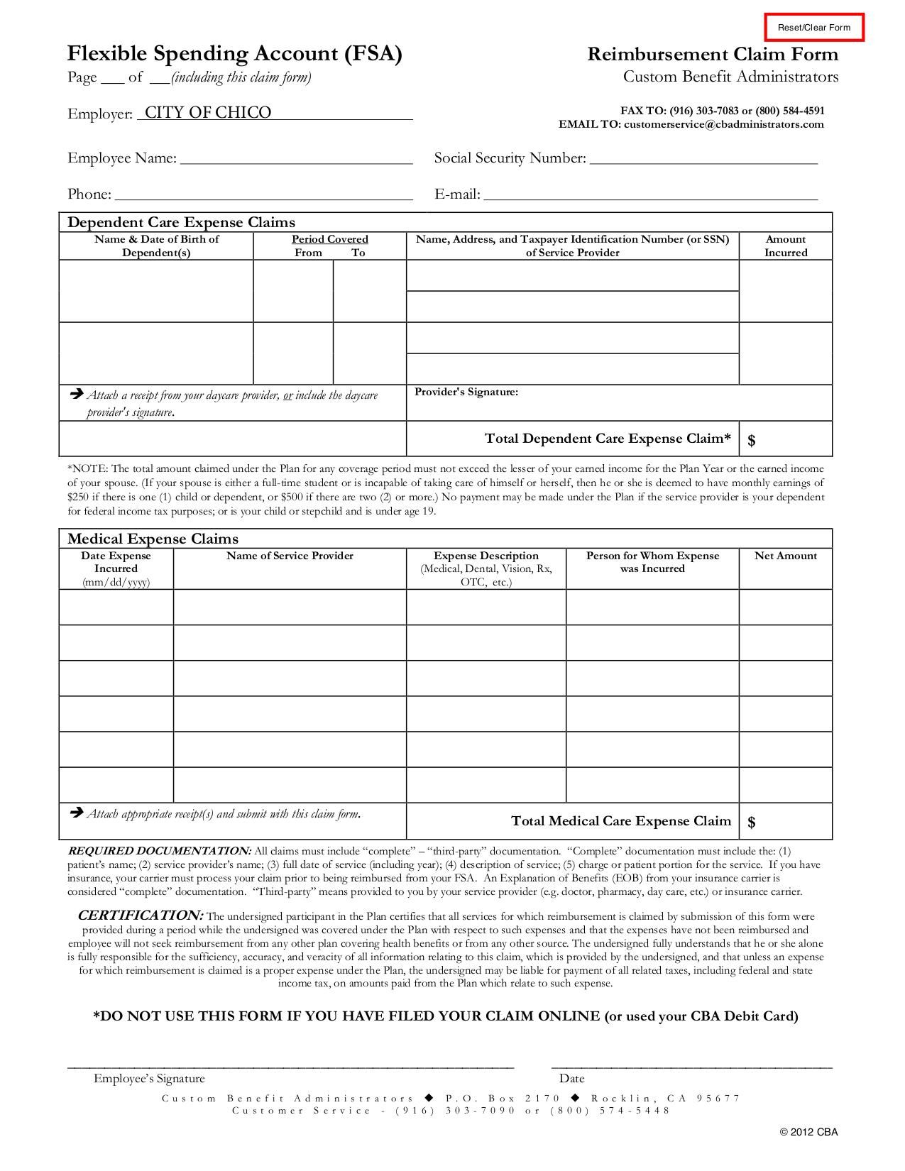 FSA Claim Form | Fill and sign online with Lumin