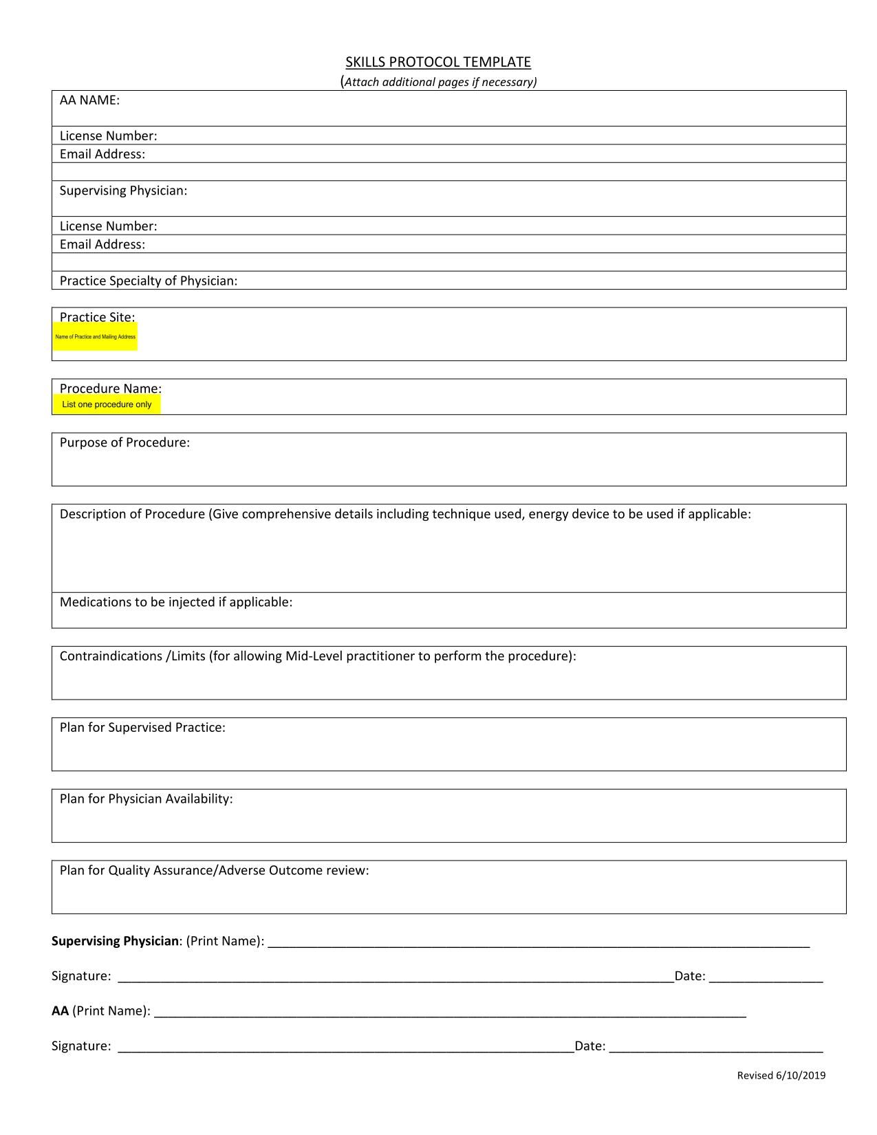 Alabama Skills Protocol Template | Fill and sign with Lumin
