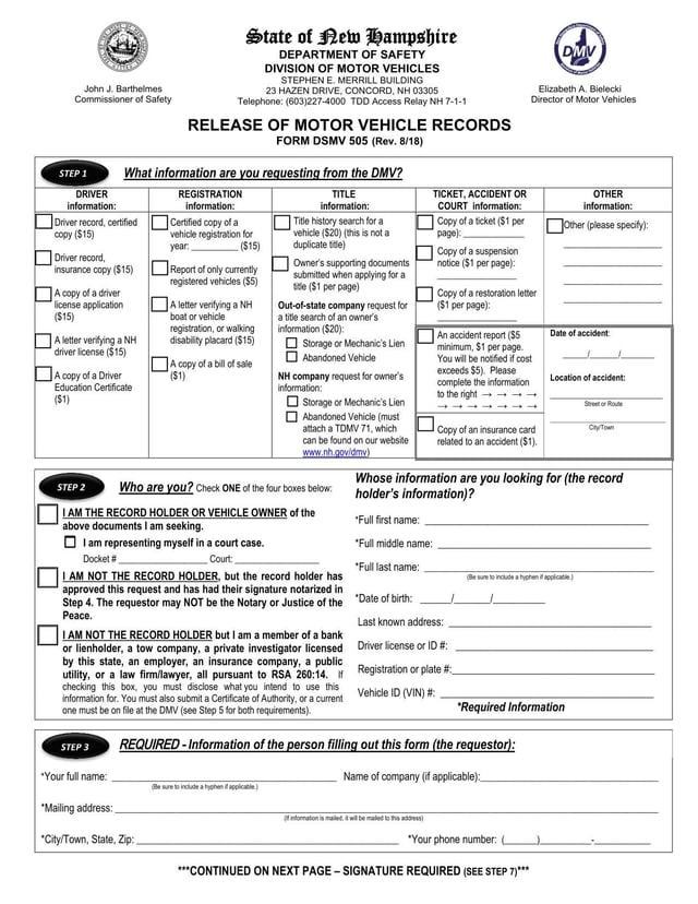 Form DSMV 505 (Aug 2018) | Fill and sign with Lumin