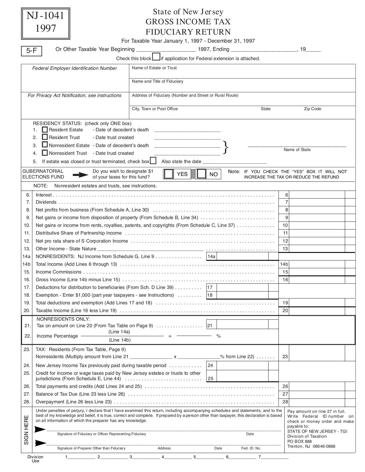 Form NJ-1041 | Fill and sign online with Lumin