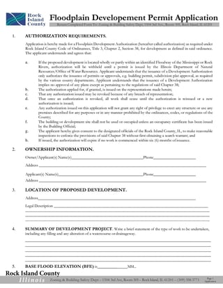 Floodplain Developement Permit Application | Fill and sign online with ...