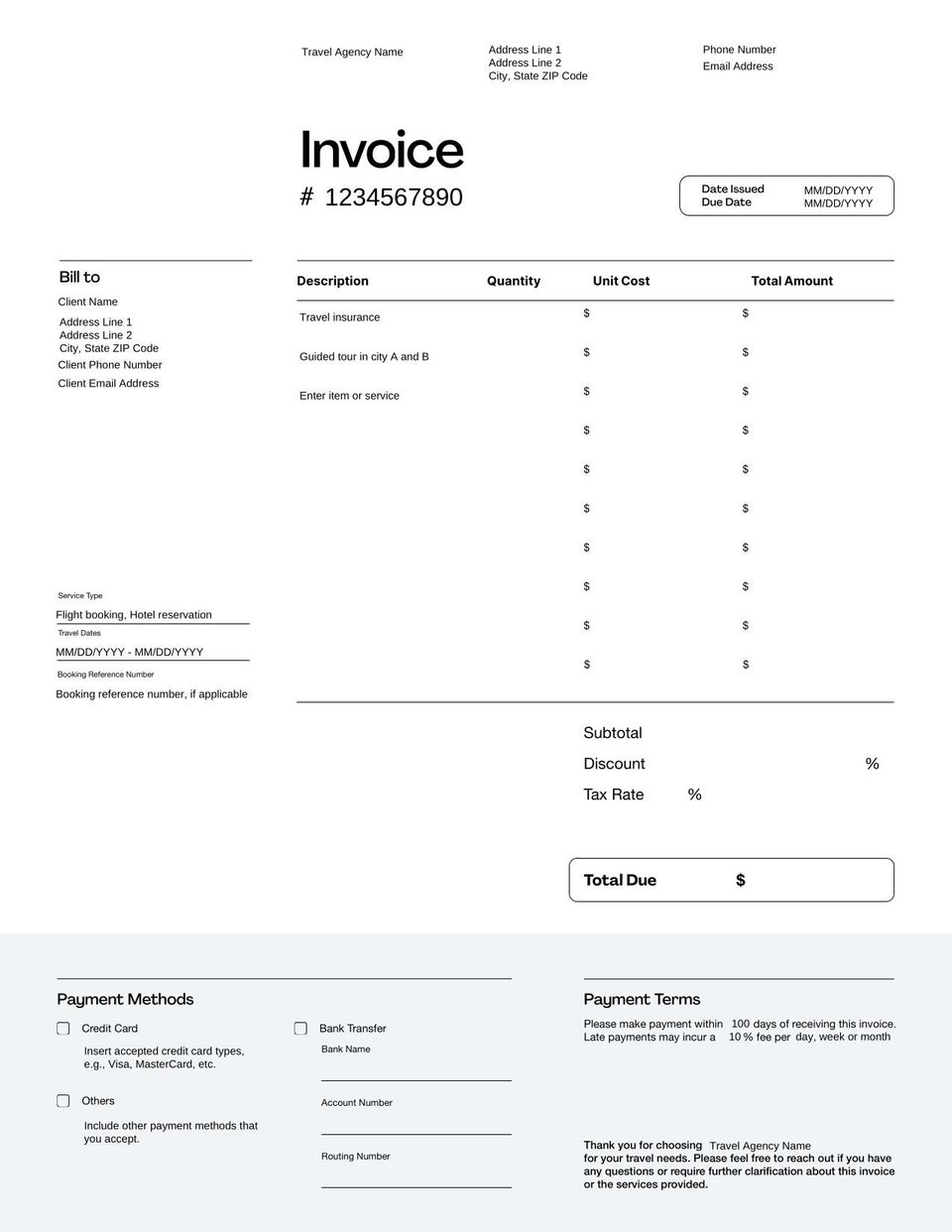 Travel Invoice Template | Fill and sign with Lumin