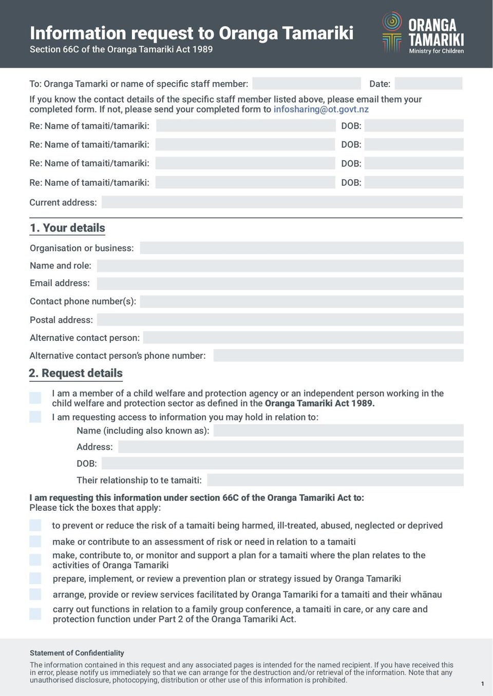Form to Request Info from Oranga Tamariki | Fill and sign online with Lumin