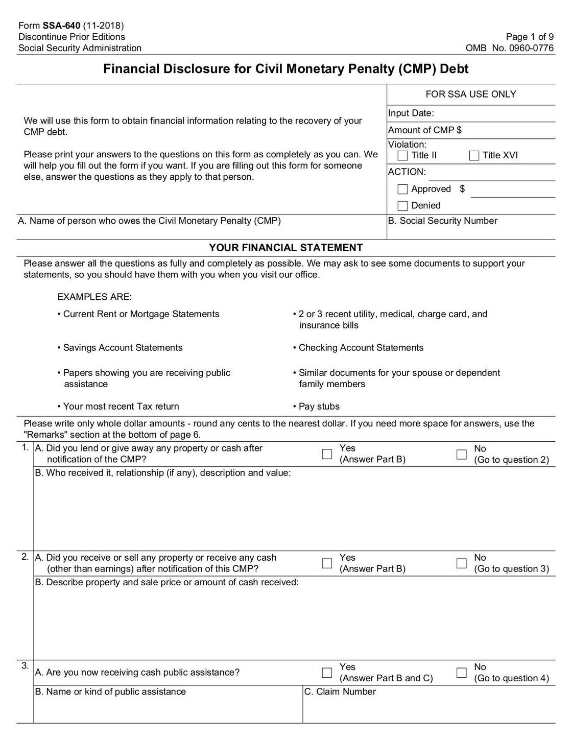 Form SSA-640 | Fill and sign online with Lumin