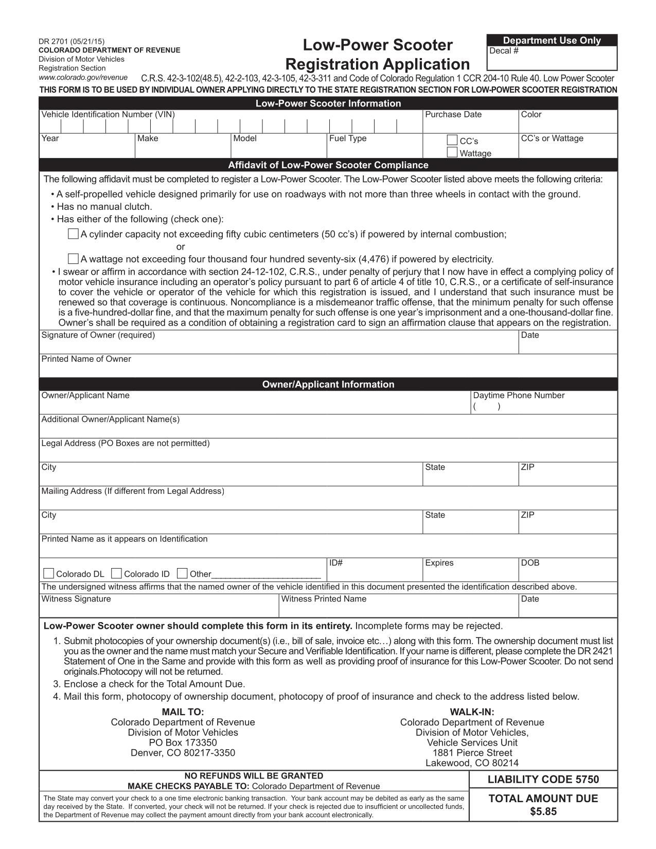 Form DR 2701 (2015) | Fill and sign with Lumin