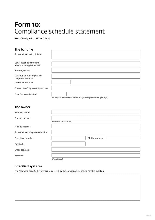 Form 10 Compliance Schedule Statement | Fill and sign online with Lumin