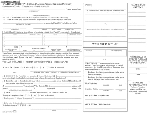 Virginia District Court Civil Subpoena Form DC-414 | Fill and sign ...