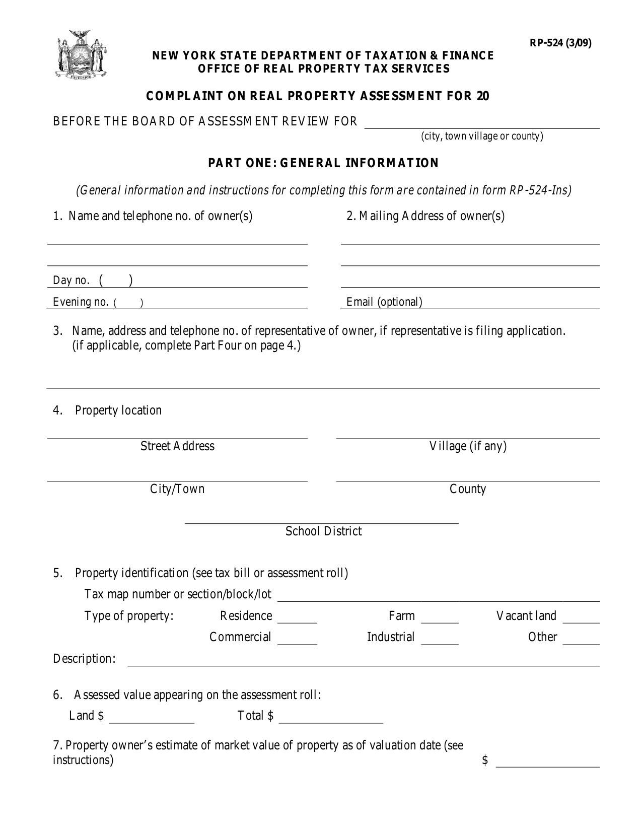 Form RP-524 | Fill and sign online with Lumin