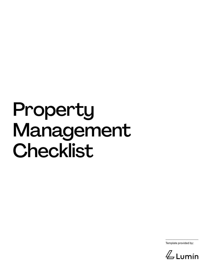 Property Management Checklist Template | Fill and sign with Lumin