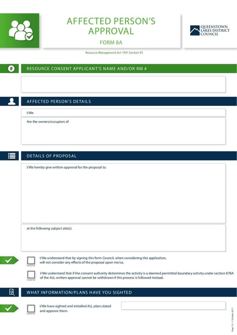 QLDC Affected Persons Approval Form 8A | Fill and sign online with Lumin