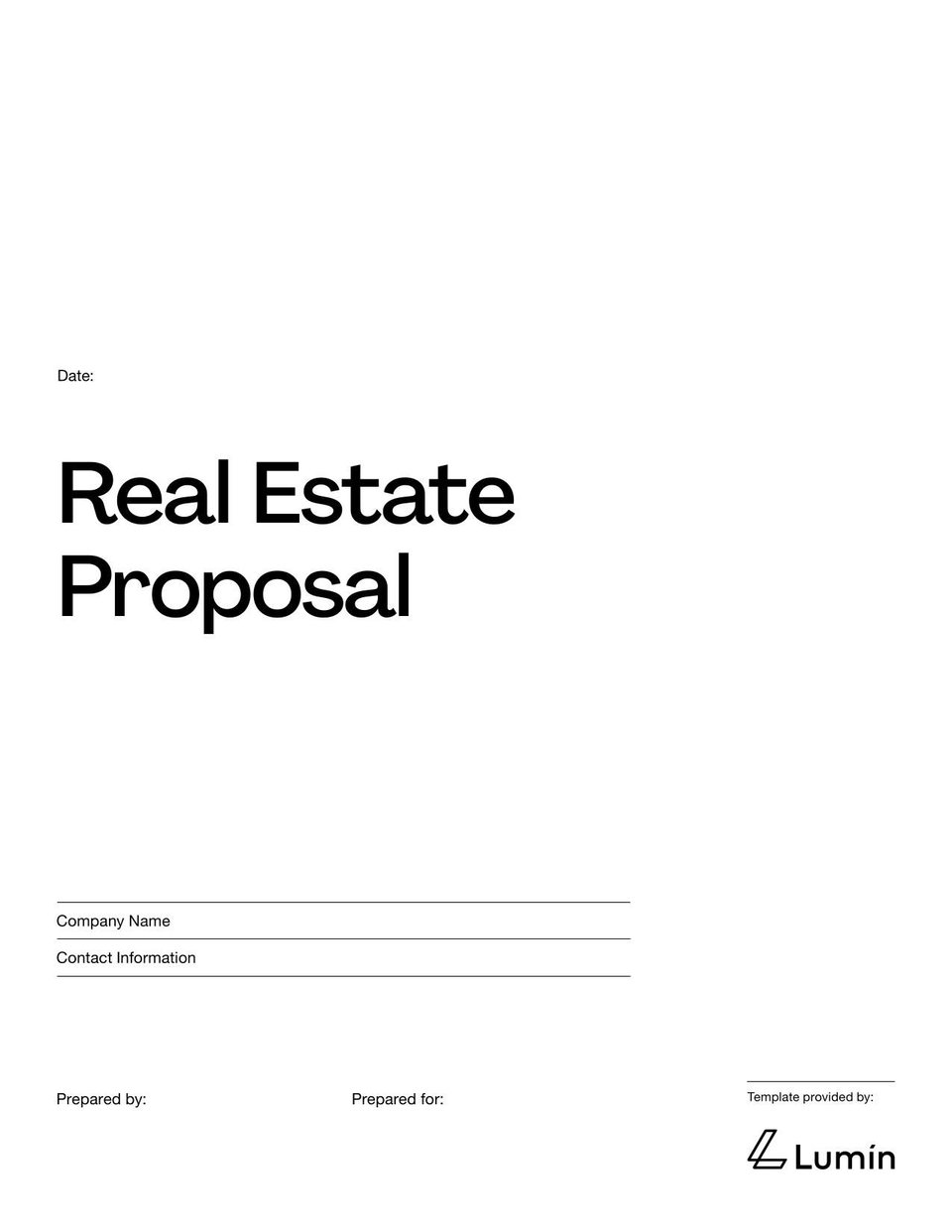 Real Estate Proposal Template | Fill and sign with Lumin