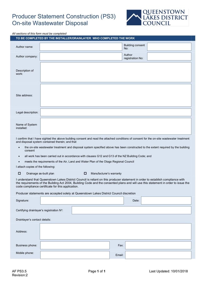 Producer Statement Construction (PS3) | Fill and sign online with Lumin